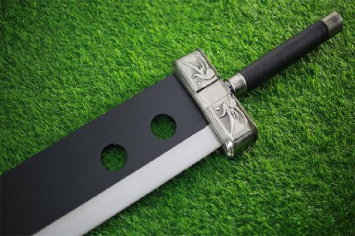 Buster Sword Replica – Black Edition, FF7 Cosplay Sword With Leather ...