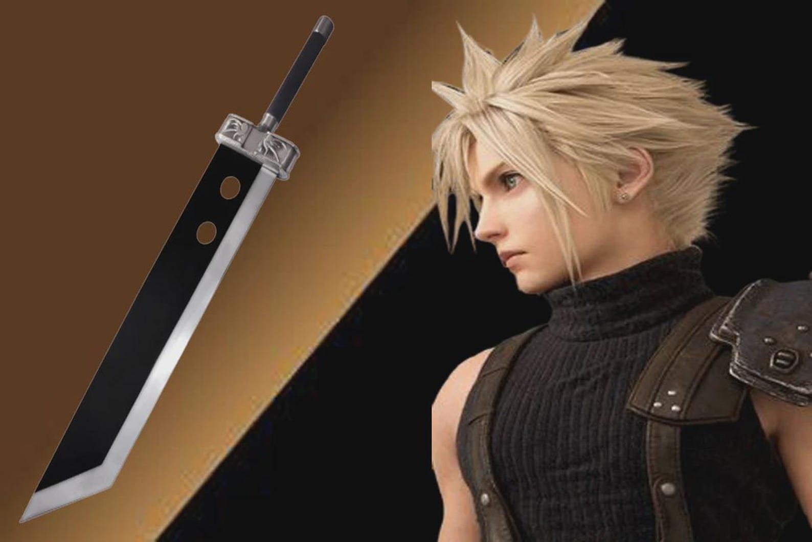 Buster Sword Replica – Black Edition, FF7 Cosplay Sword With Leather ...