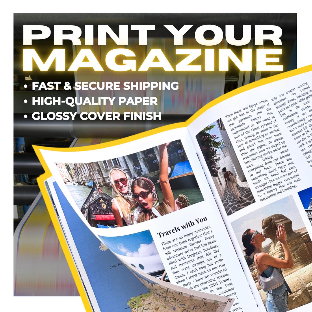 Personalized Glossy Magazine Print, Print My Canva Design, Fashion ...