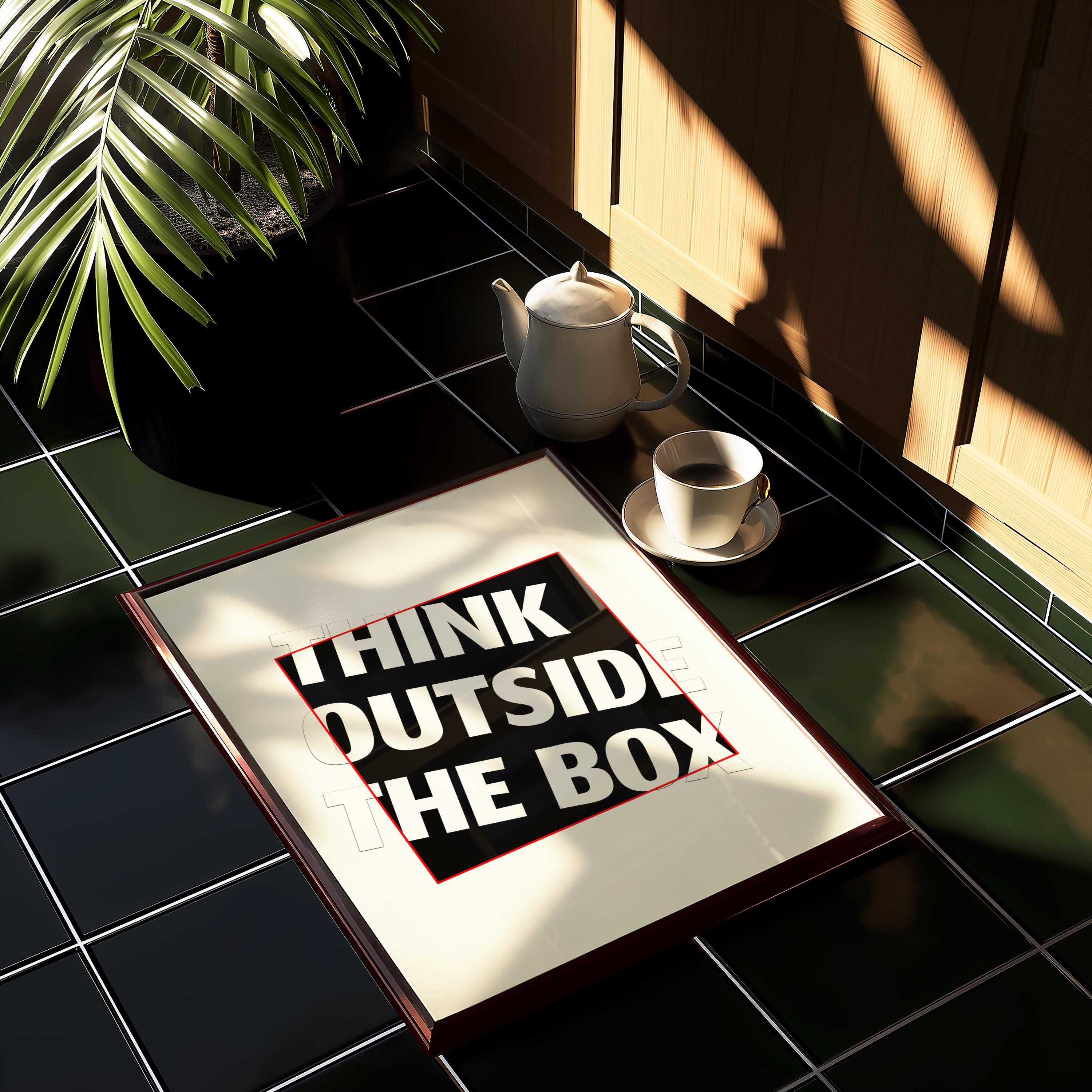 Think Outside the Box Poster, Motivational Wall Art, Office Decor, Dorm ...