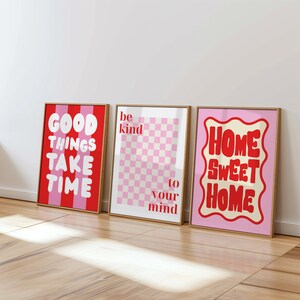 Be Kind to Your Mind Poster: Pink Checkerboard Print - Etsy