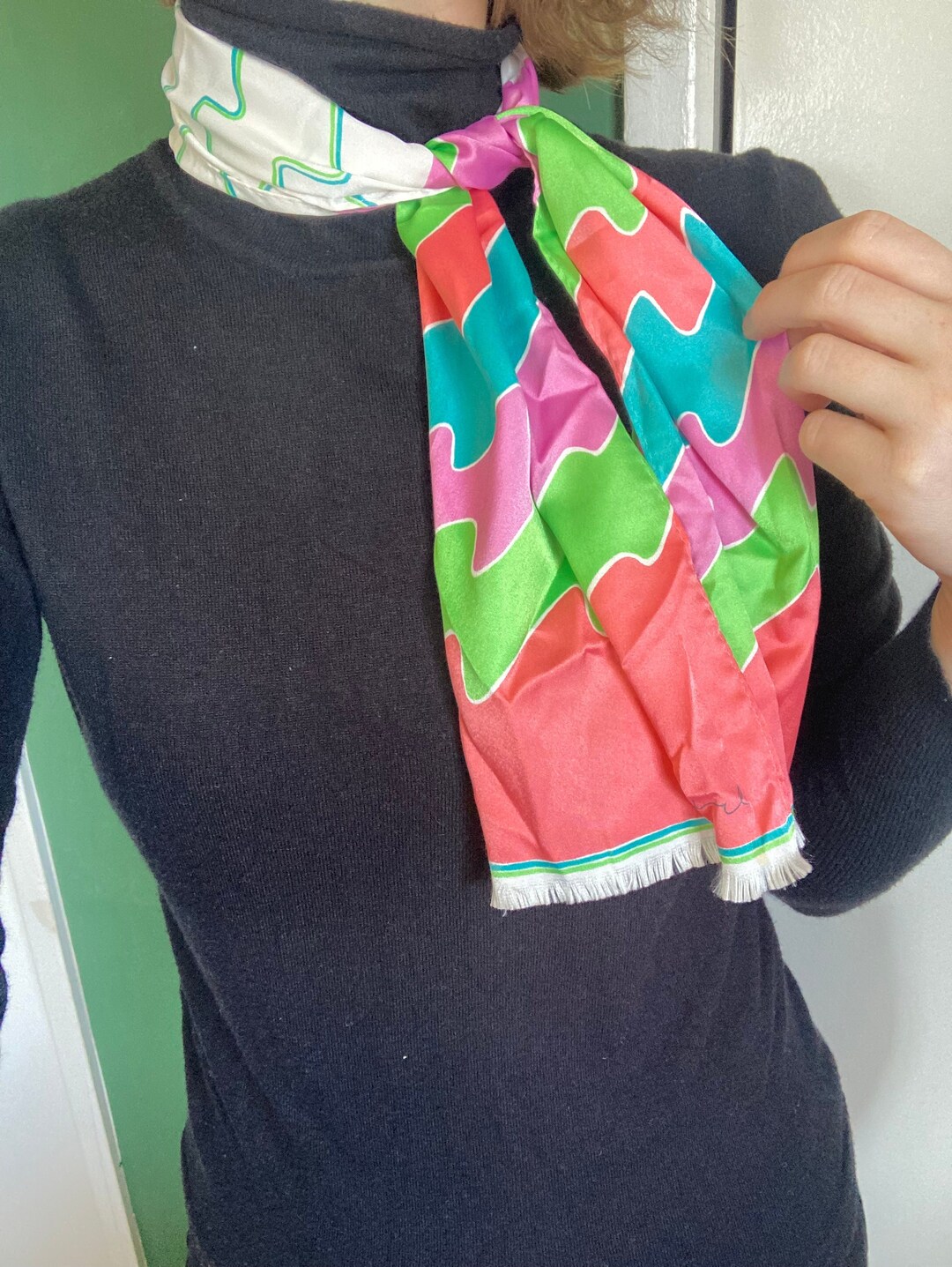 Super Mod Vintage Late 60s Abstract Long Scarf Cathy Hardwick for Sally ...