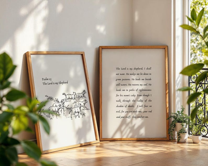 Psalm 23 the Lord is My Shepherd Neutral Christian Bible Verse ...