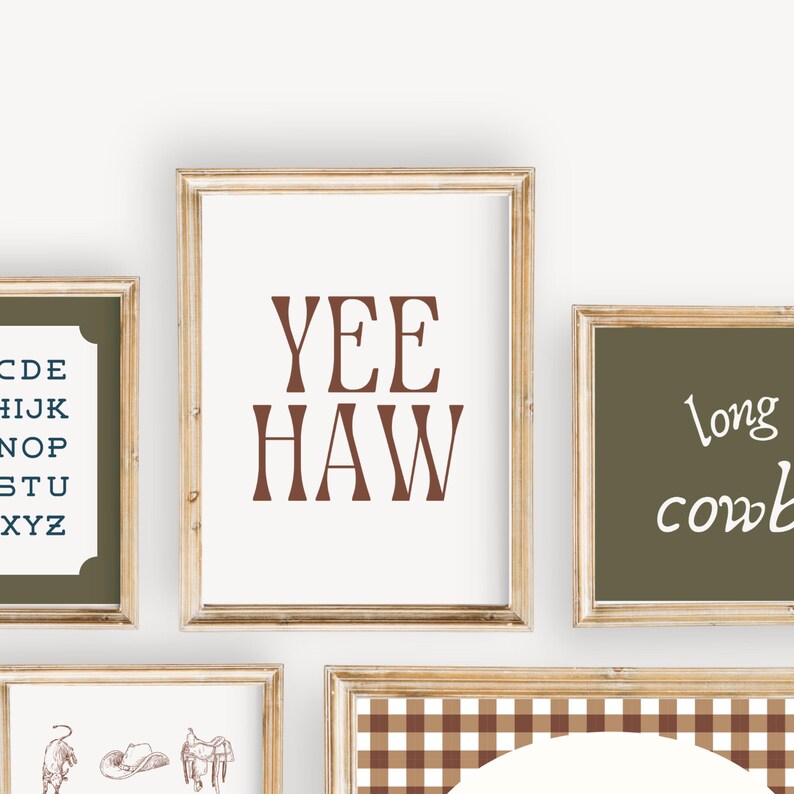 Western Boy Nursery Art Set: Cowboy Theme Decor, Wall Prints (digital ...