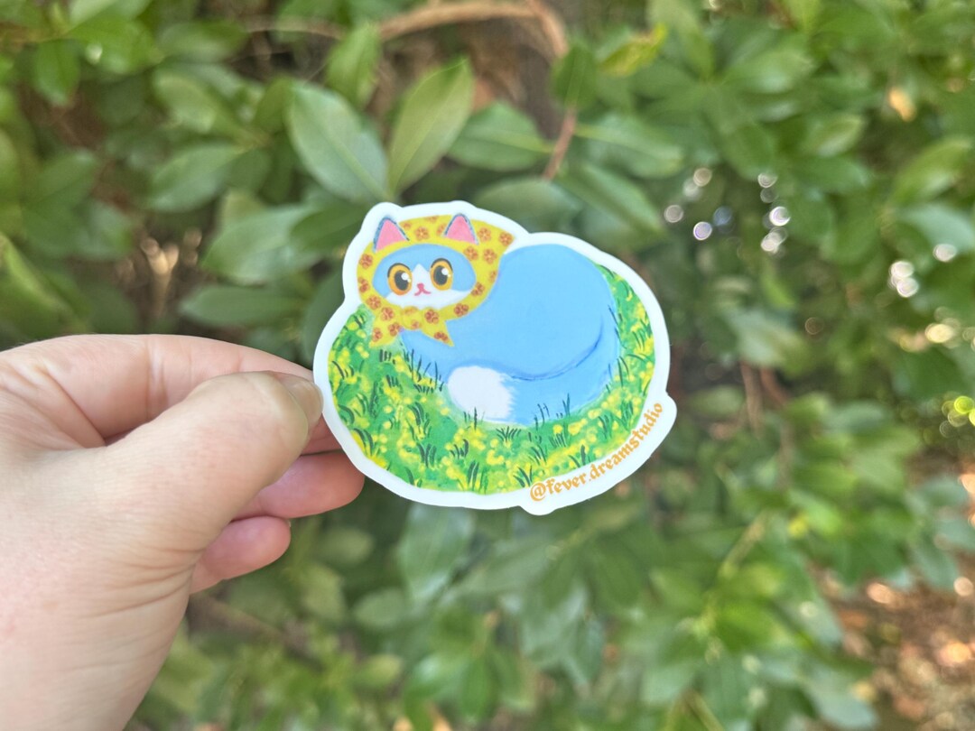 Babush-cat: Waterproof Vinyl Decal - Etsy