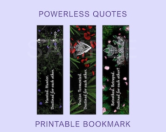 Powerless Quotes Printable Bookmarks - Etsy