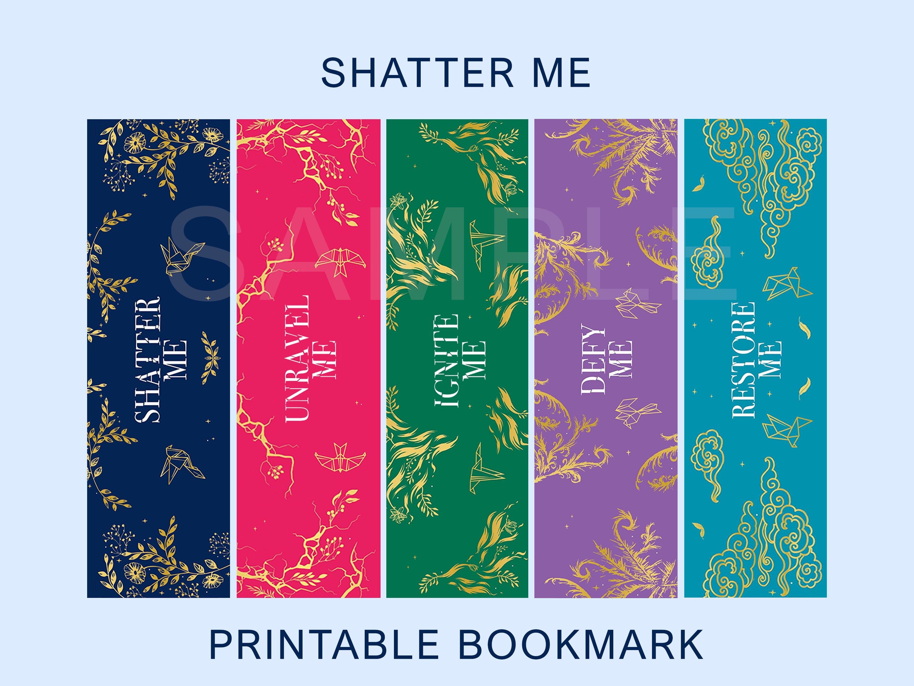 Shatter Me Printable Bookmarks - Etsy