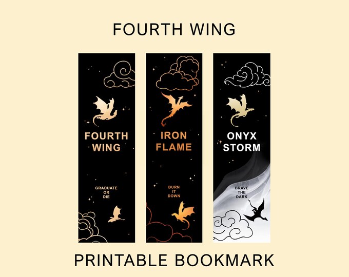 Fourth Wing Printable Bookmarks - Etsy