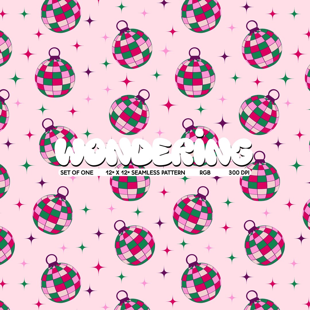 Christmas Disco | Digital Download Seamless Print Pattern | Wrapping ...
