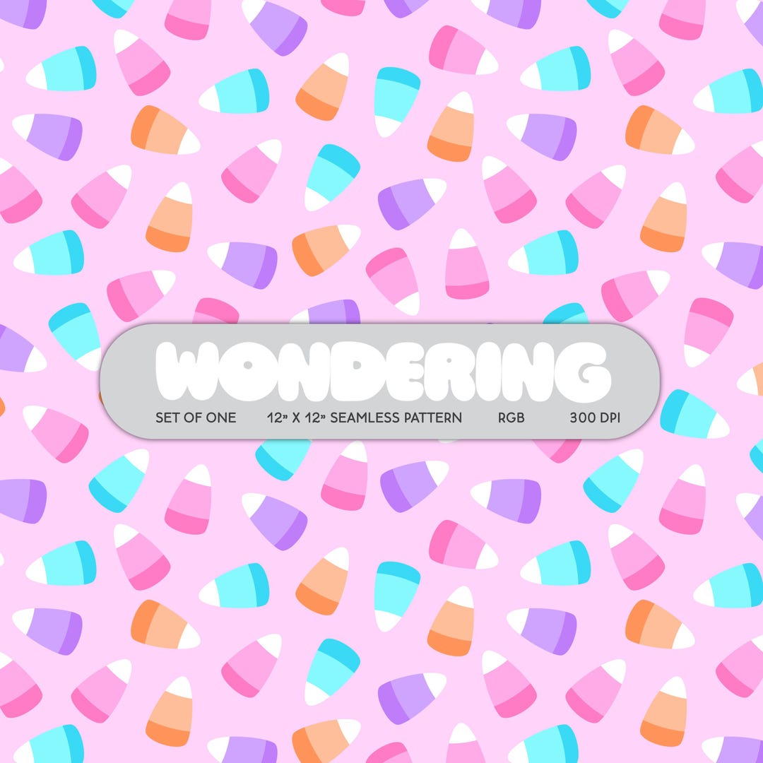 Pastel Candy Corn Seamless Pattern: Halloween Textile Print (JPEG ...