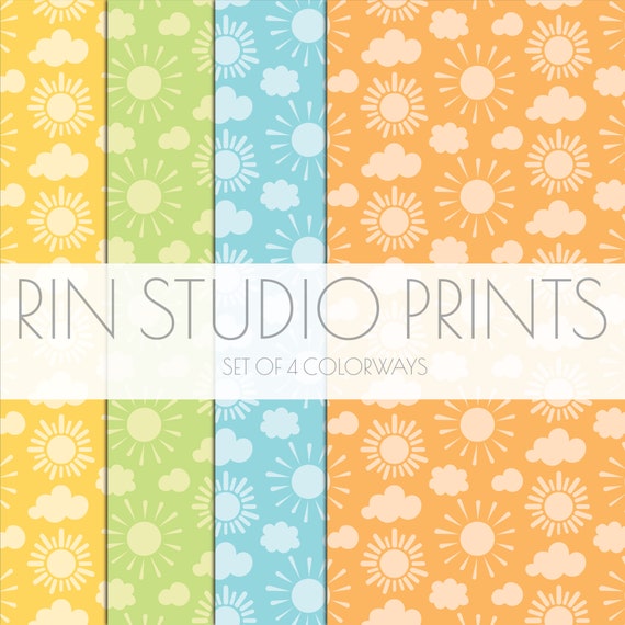 Sunny Skies Seamless Print Textile Print JPEG for - Etsy