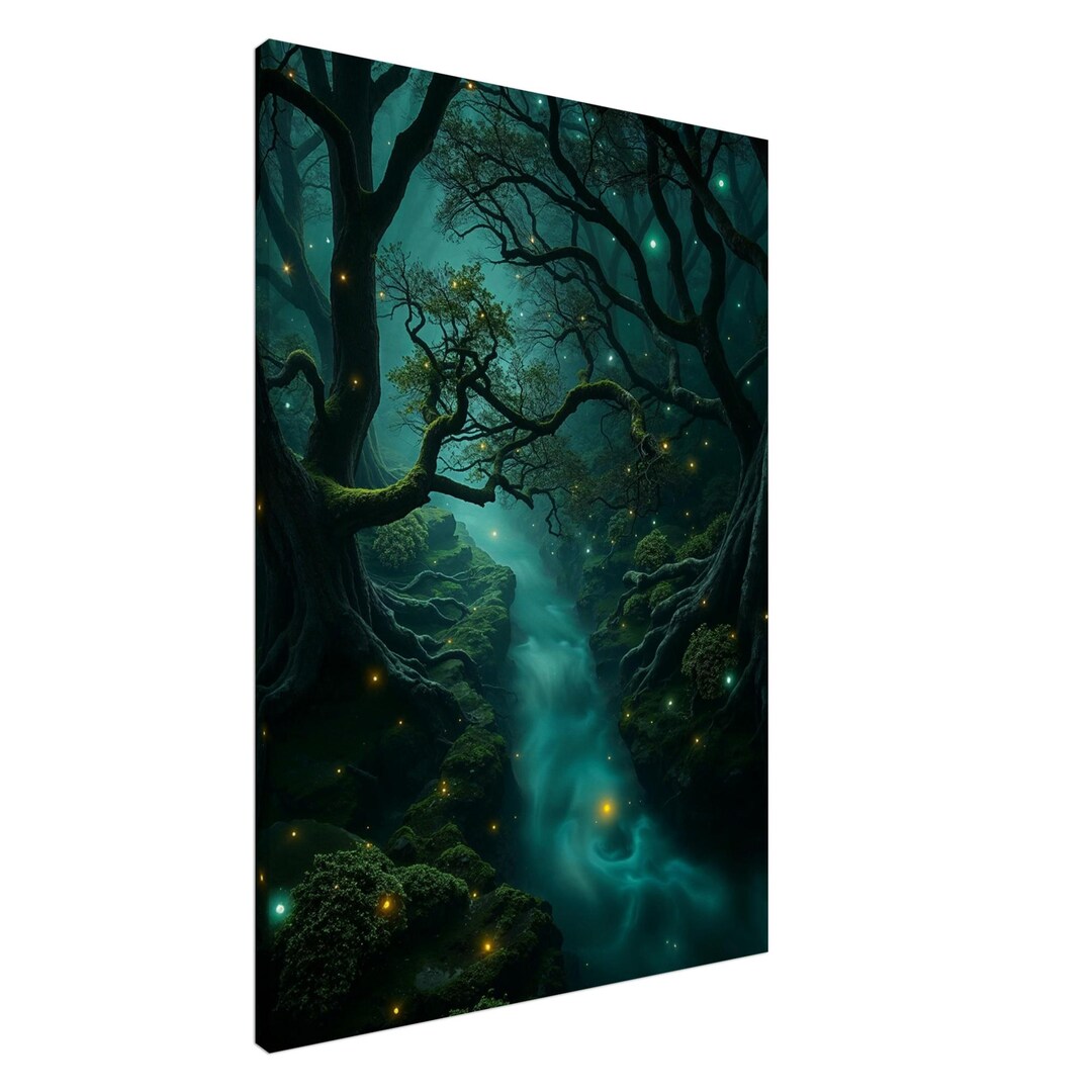 Enchanted Forest Firefly Art Print - Botanical Wall Art, Landscape ...