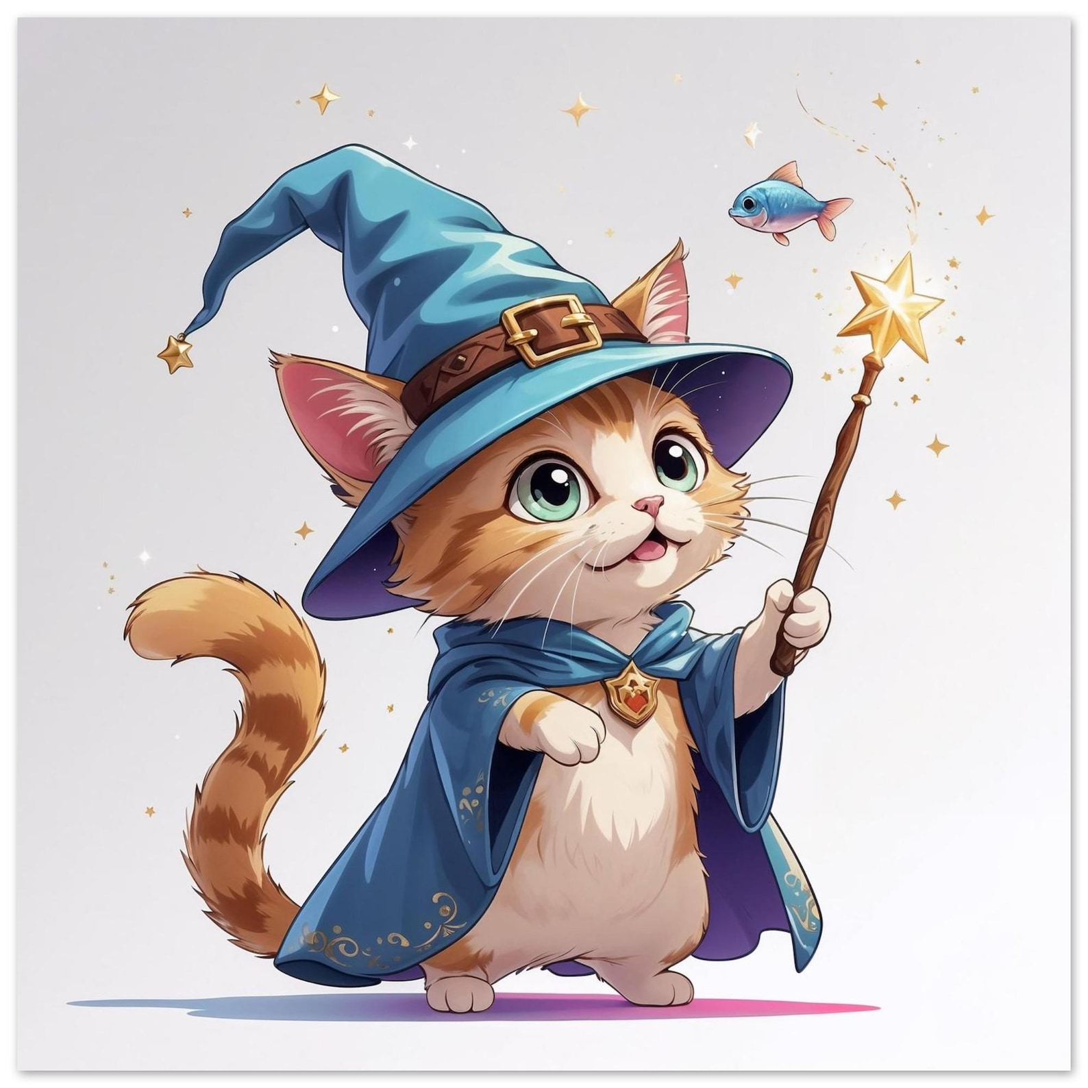 Cat Wizard Aluminum Print – Vibrant, Durable Art for Modern Decor - Etsy