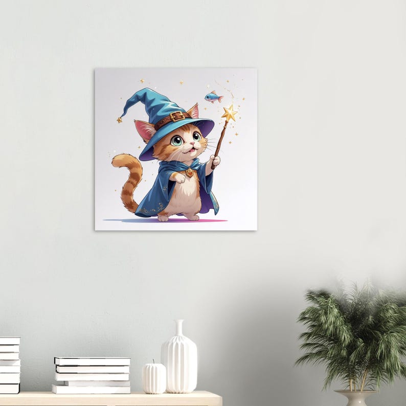 Cat Wizard Aluminum Print – Vibrant, Durable Art for Modern Decor - Etsy
