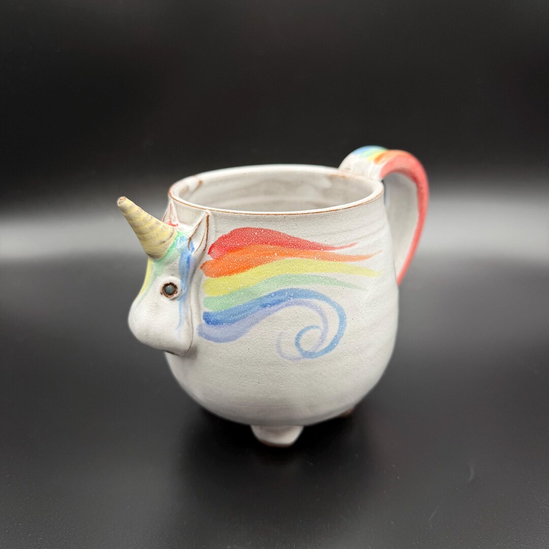 Vintage Mudworks Pottery Unicorn Mug – Elwood Rainbow Unicorn Stoneware ...