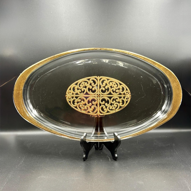 Vintage Pyrex Georges Briard Spanish Gold Oval Casserole 22k Gold MCM ...