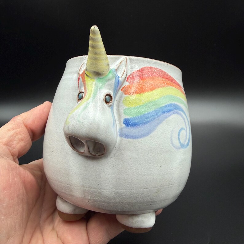Vintage Mudworks Pottery Unicorn Mug – Elwood Rainbow Unicorn Stoneware ...