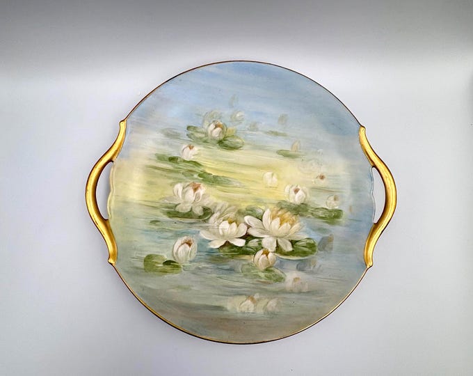 Antique Limoges Water Lily Plate With Gilt Handles, Signed - Etsy