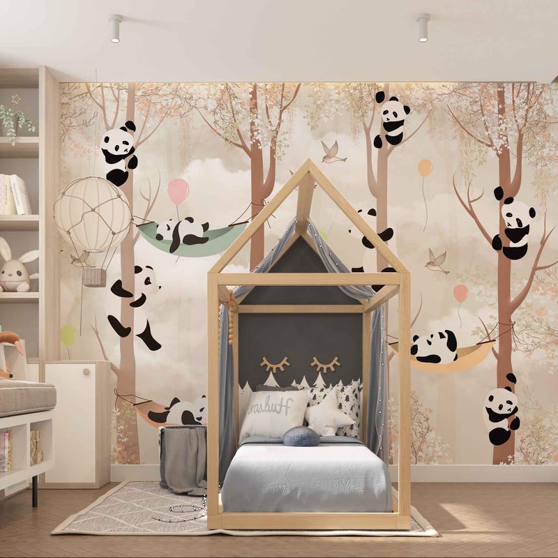 Panda Wallpaper Mural - Etsy