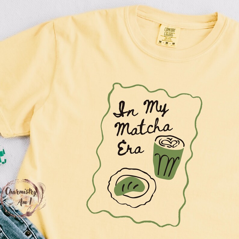 In My Matcha Era Boxy Crop Tee, Matcha Lover Shirt, Cute Matcha Graphic ...