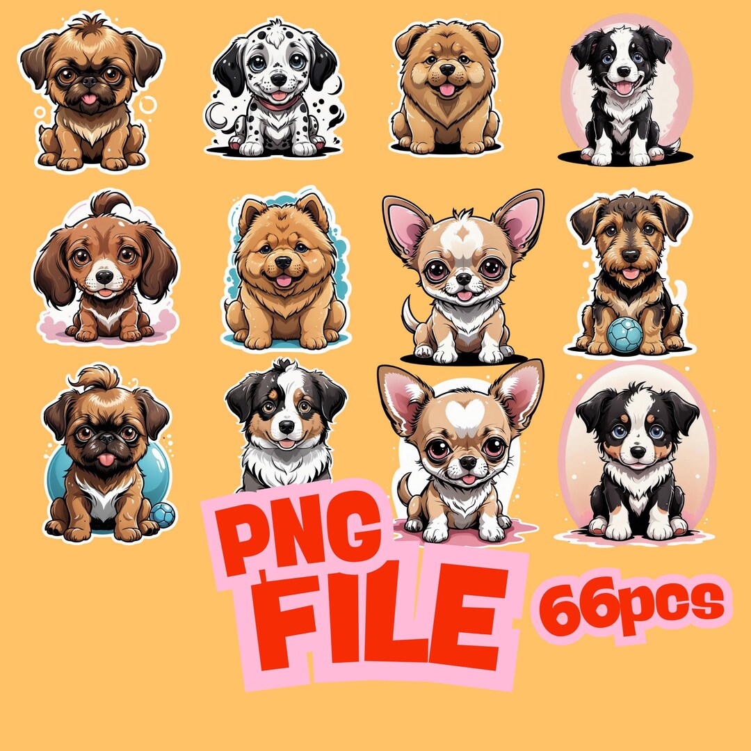Cute 66 Dogs Clipart - Dog PNG Graphic Designs - Puppy Portraits ...