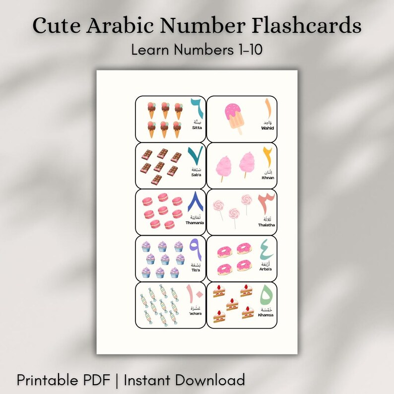 Arabic Number Flashcards for Kids | Learn Numbers 1–10 | Printable PDF ...