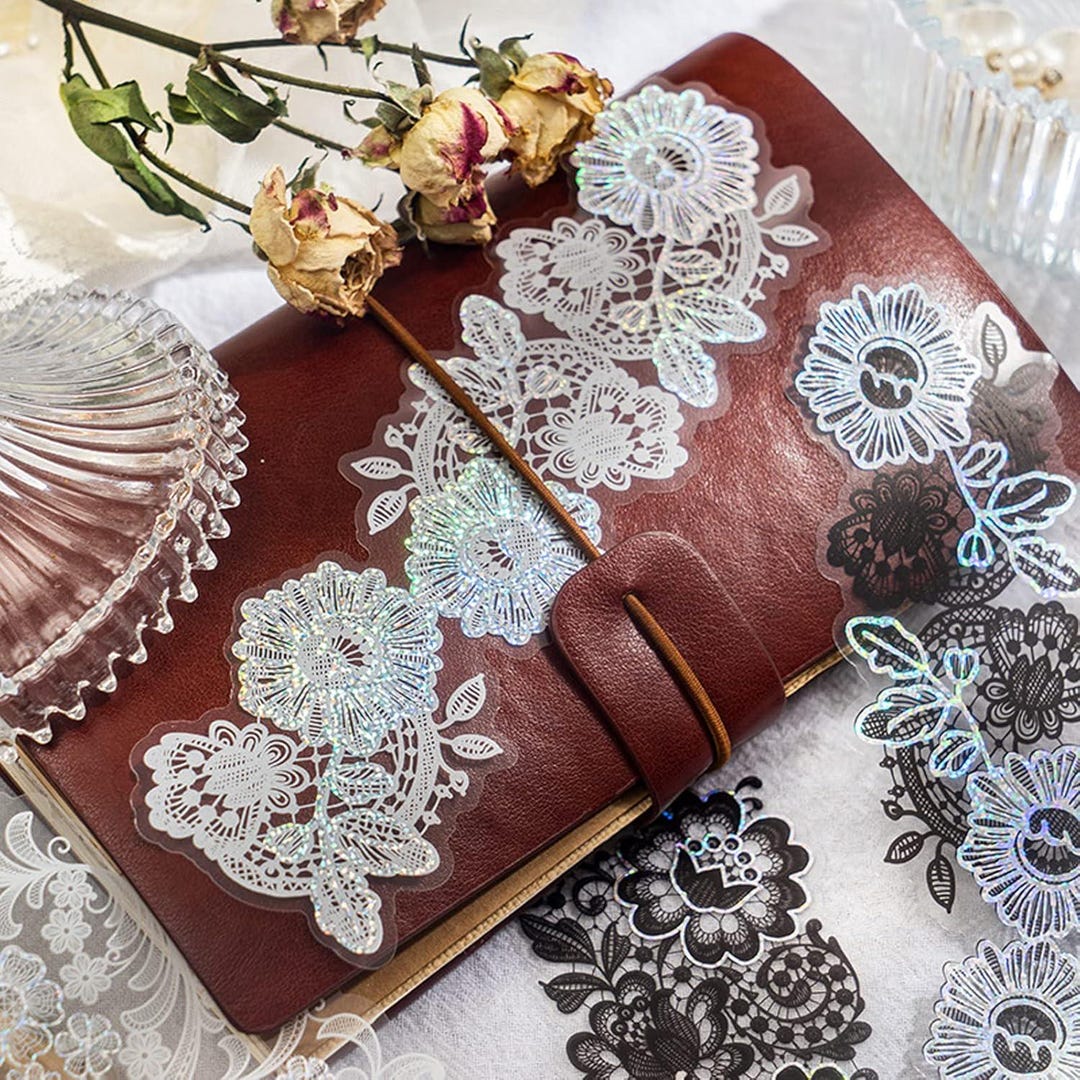 60pcs Vintage Scrapbook Stickers Lace Sticker Scrapbooking Paper ...