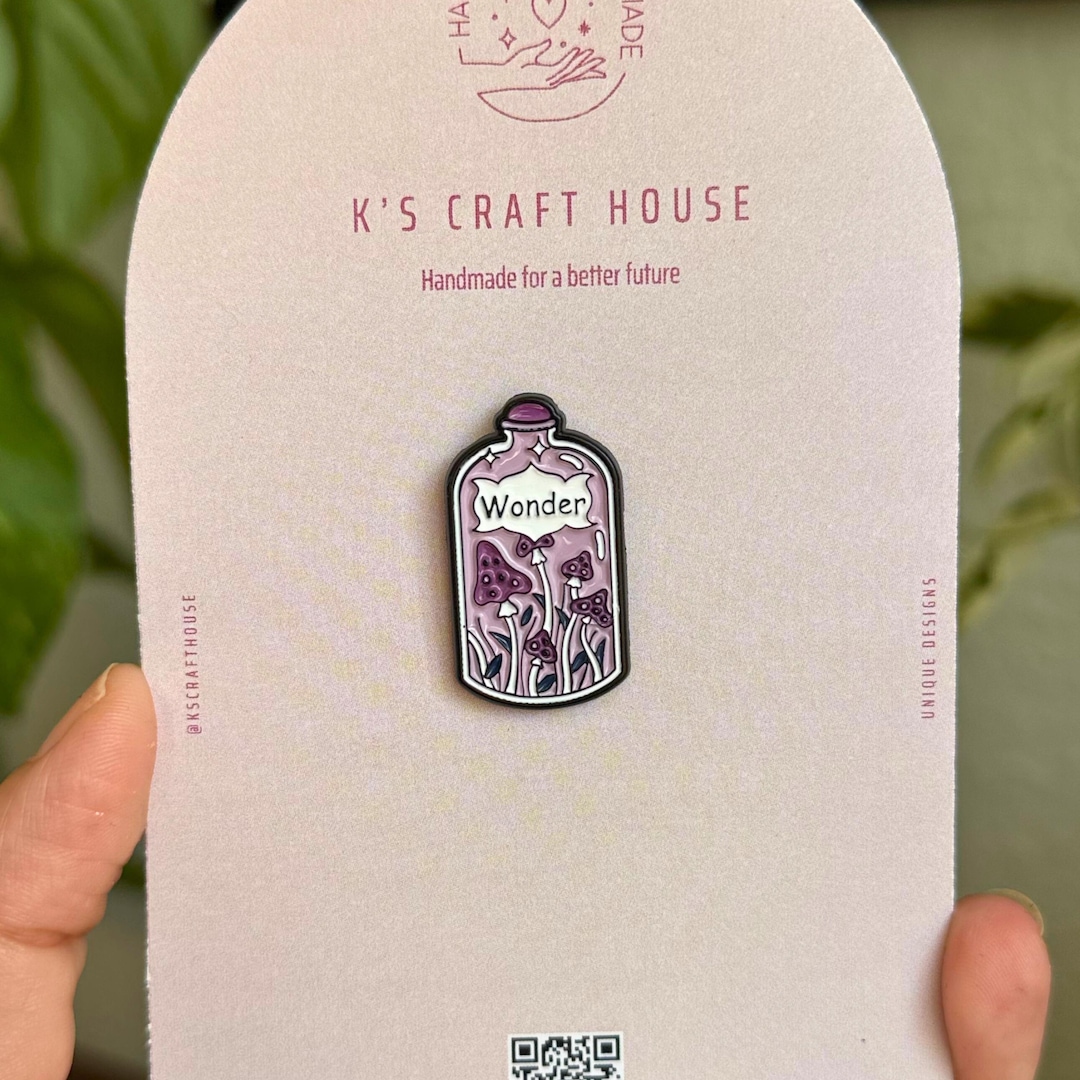 Wonder Potion Enamel Pin - Cute Mushroom Bottle Pin, Fantasy Hard ...