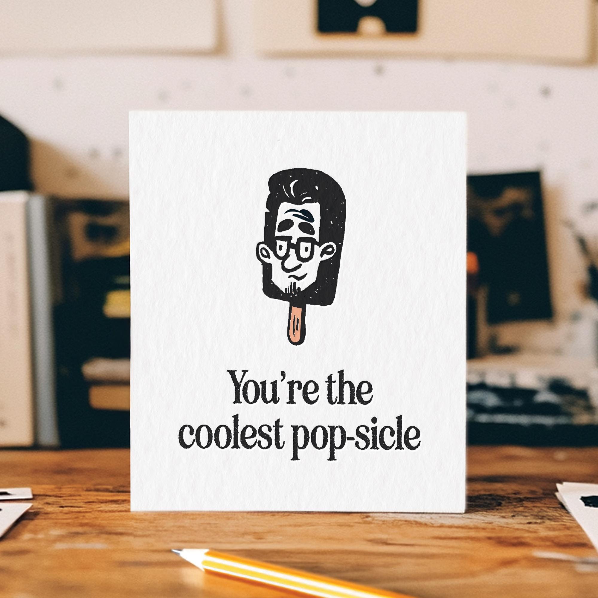 Punny Father's Day Card: Coolest Dad, Funny Popsicle Pun Greeting - Etsy