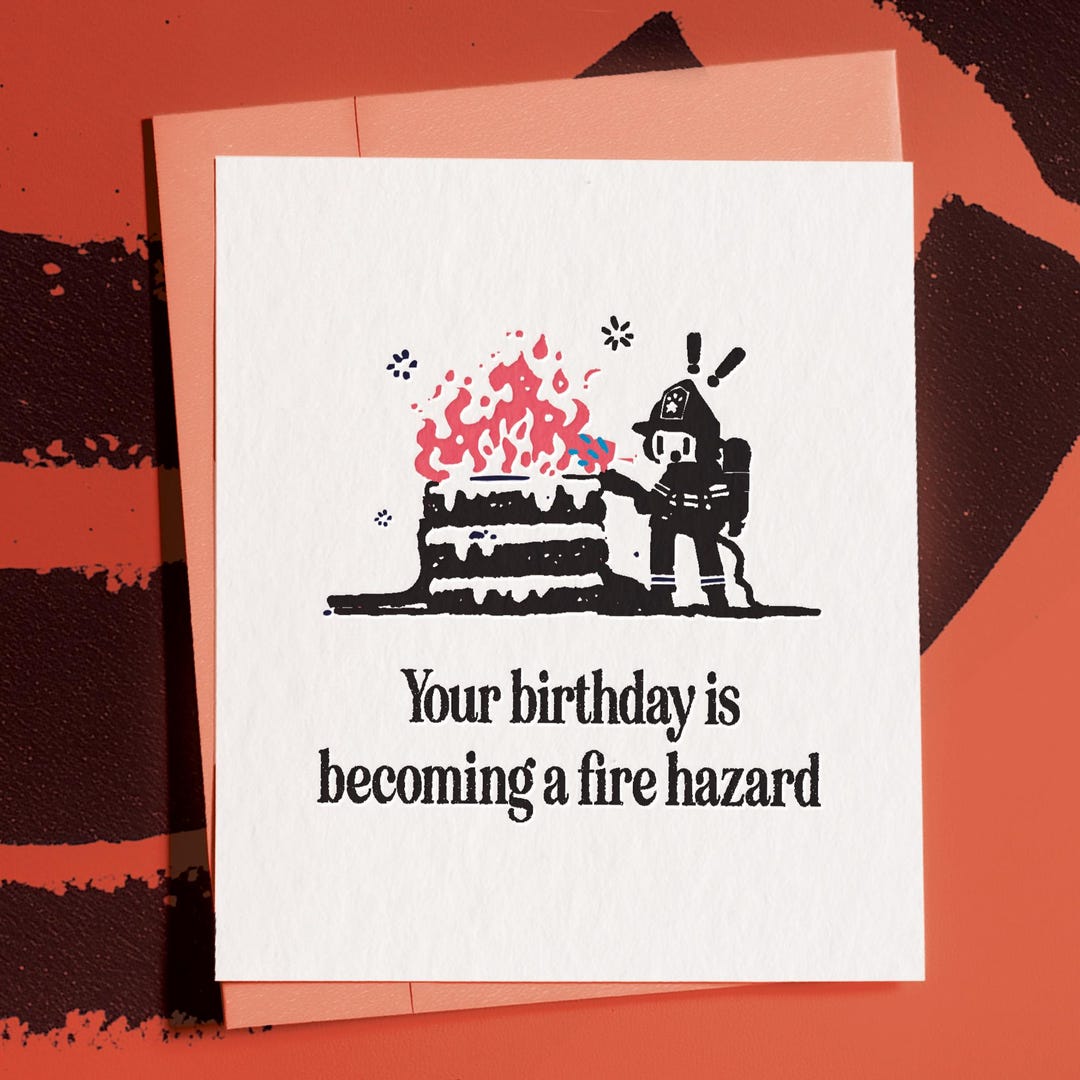 Funny Birthday Card: Fire Hazard Joke, Old Friend Gift - Etsy