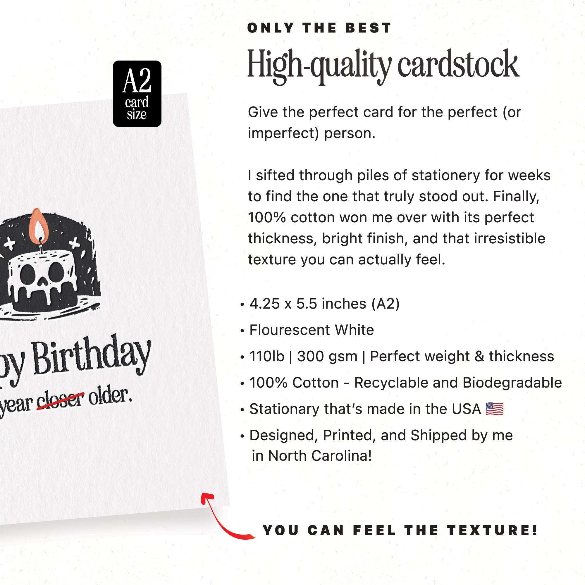 Dark Humor Birthday Card: Gothic Grim Reaper Candle, Snarky Bday ...