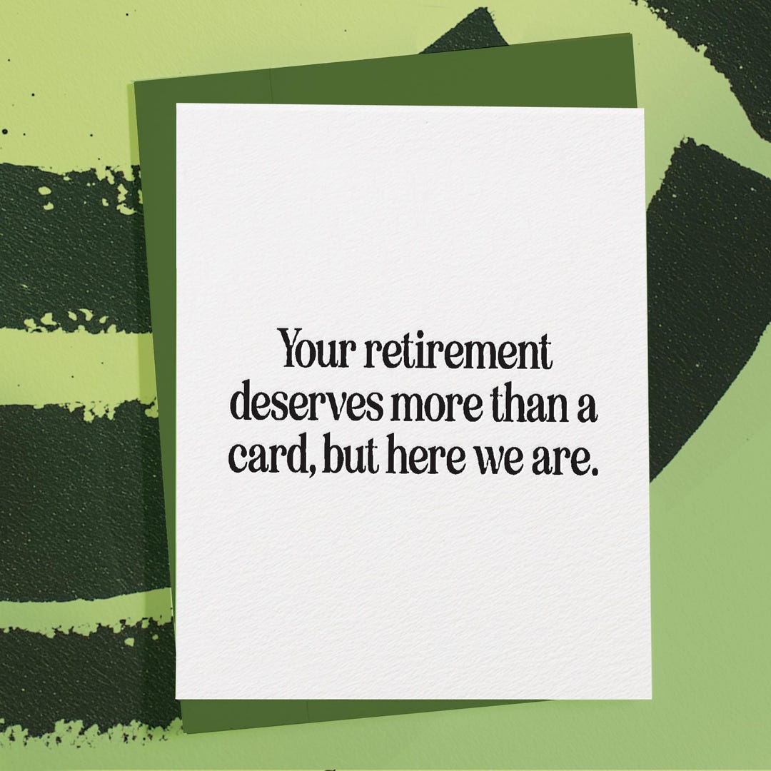 Snarky Retirement Card: Funny Sarcastic Gag Gift for Coworker - Etsy