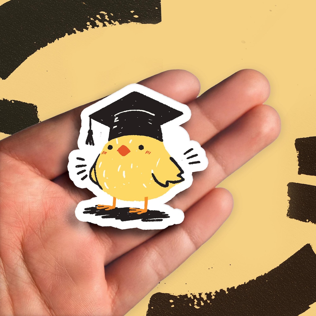 Cute Graduation Sticker, Chick off to Change the World for Journal ...