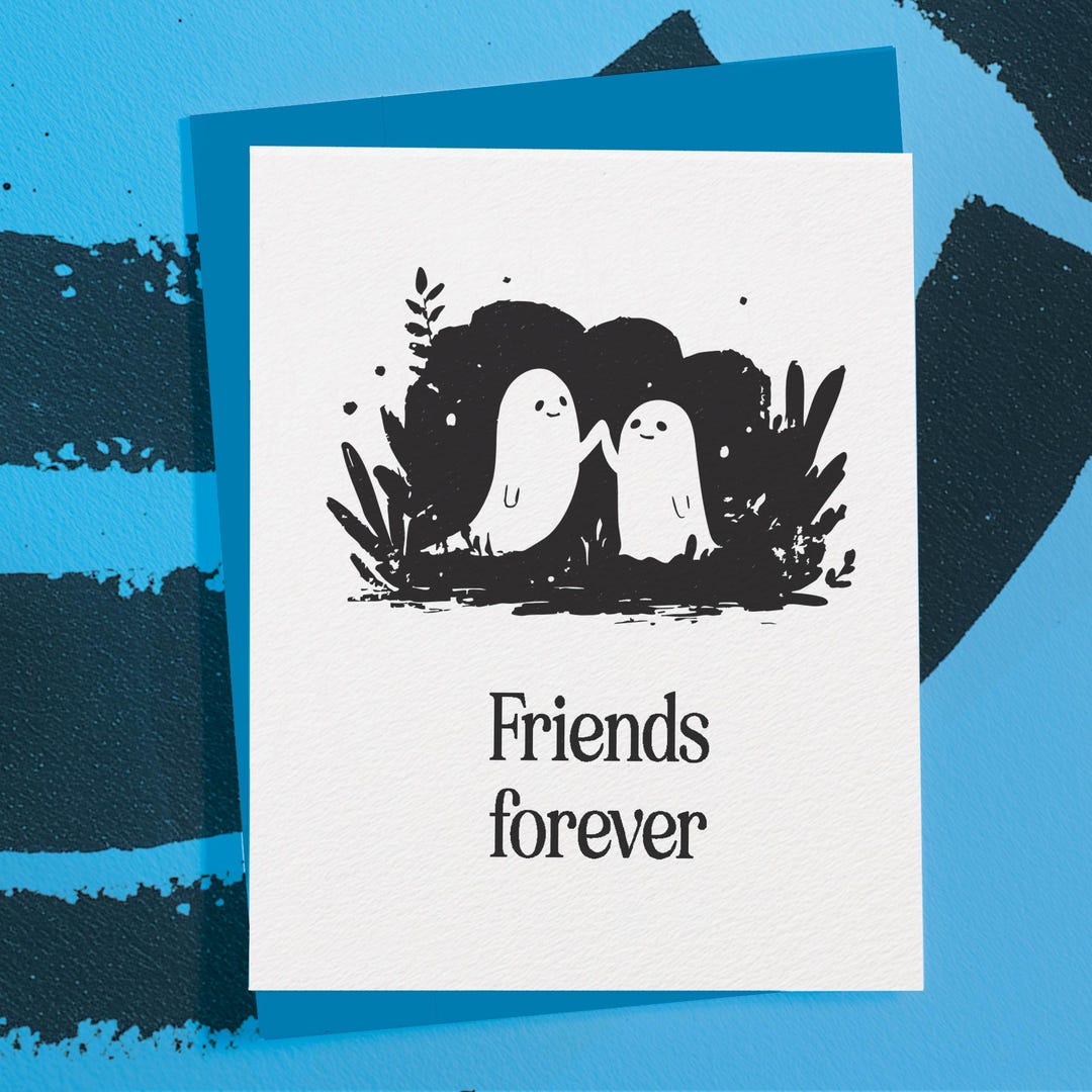 Ghost Friends Forever Card, Spooky Halloween Stationery - Etsy