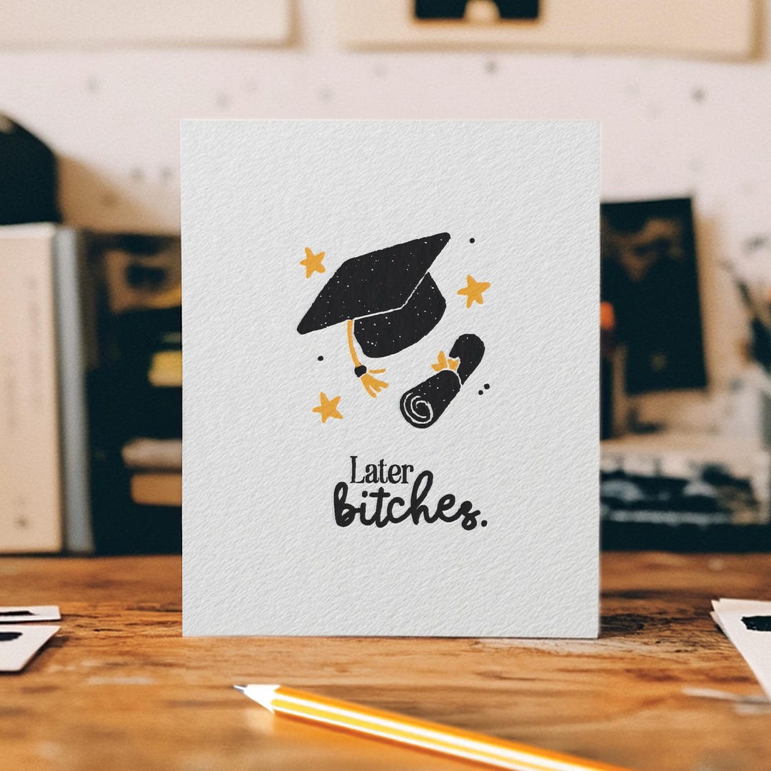 Funny Graduation Card, New Grad Gift, Stationary for Alumni, Snarky ...