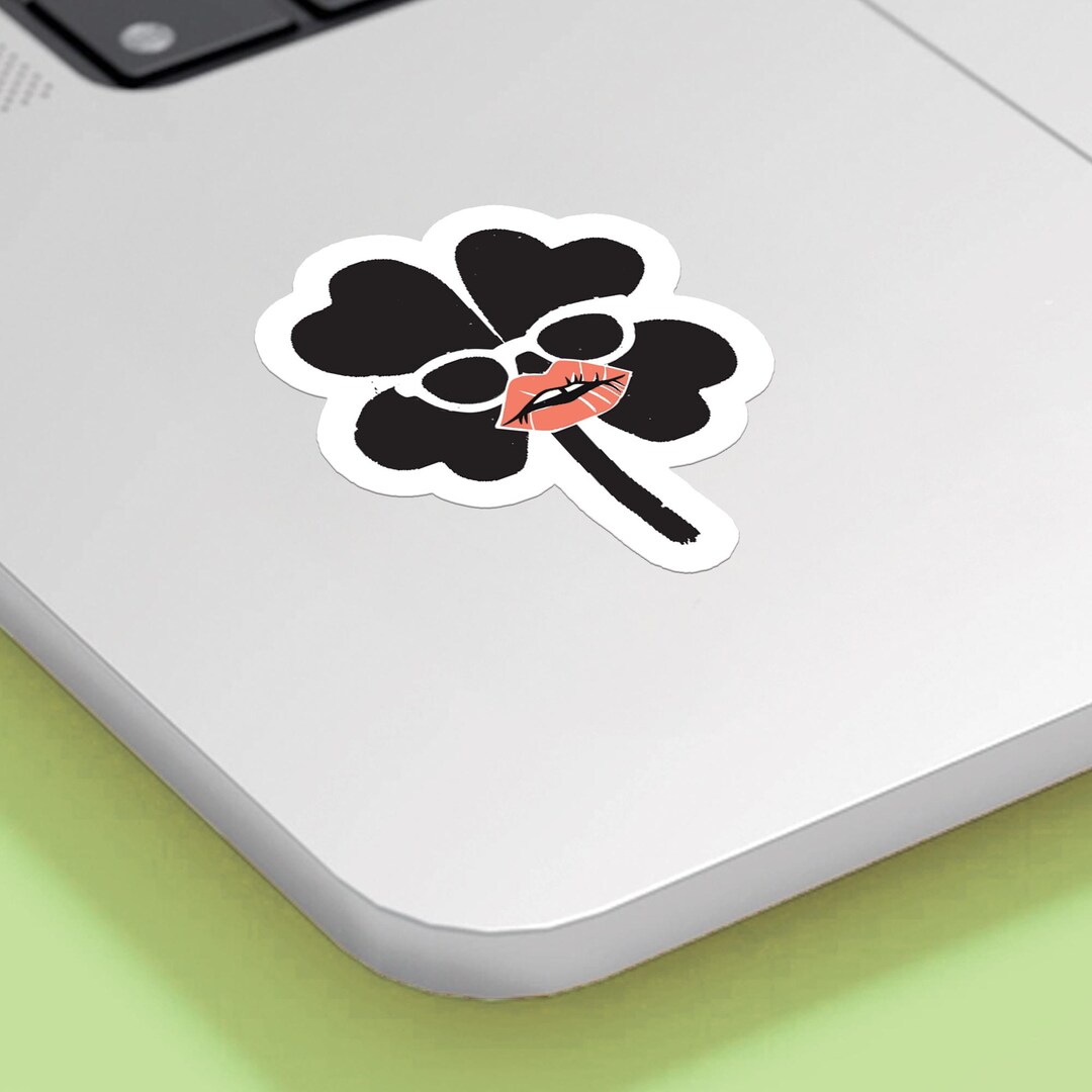 Boujee Four Leaf Clover Sticker: Pop Culture Baddie MacBook Decal - Etsy