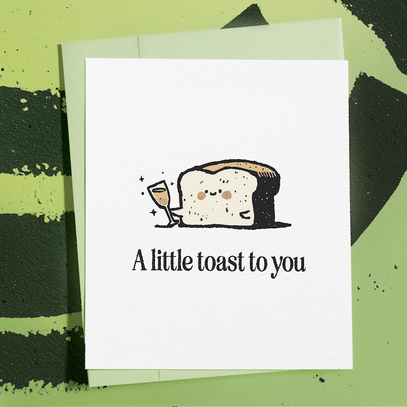 Congrats Greeting Card: 'A Little Toast to You' Pun - New Job ...