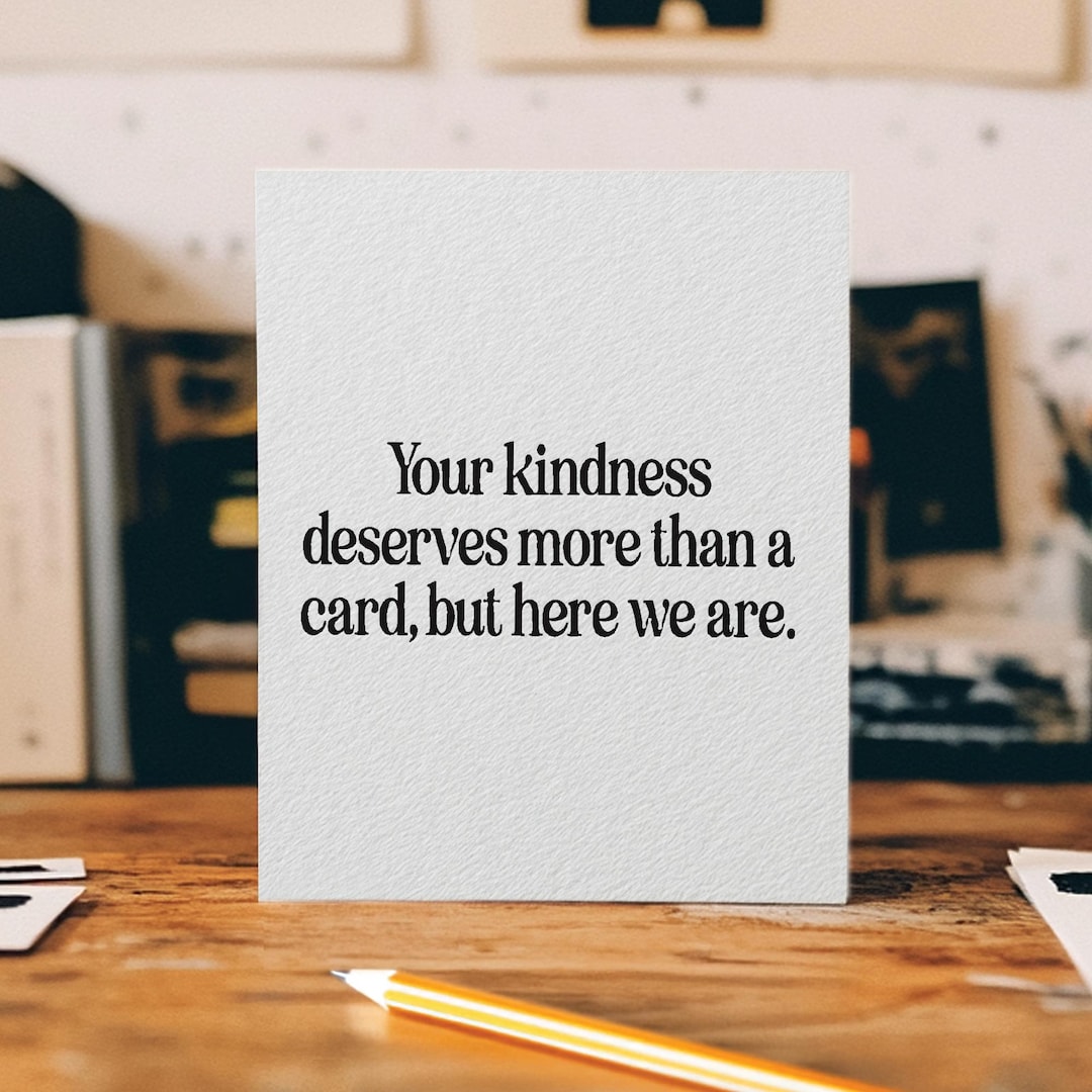 Funny Minimalistic Thank You Card: Snarky Greeting for Friend, Family ...