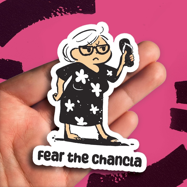 Fear the Chancla Sticker, Funny Latina Abuela Vinyl Sticker, Hispanic ...