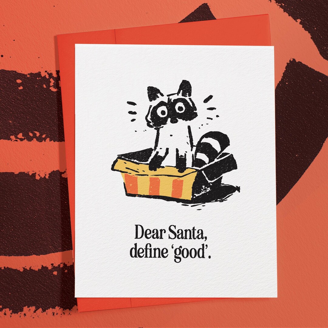 Funny Holiday Behavior Card: Holiday Gag Gift Greeting With Raccoon ...
