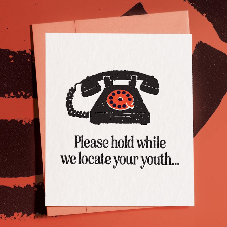 Funny Retro Rotary Phone Birthday Card for Old Soul - Etsy
