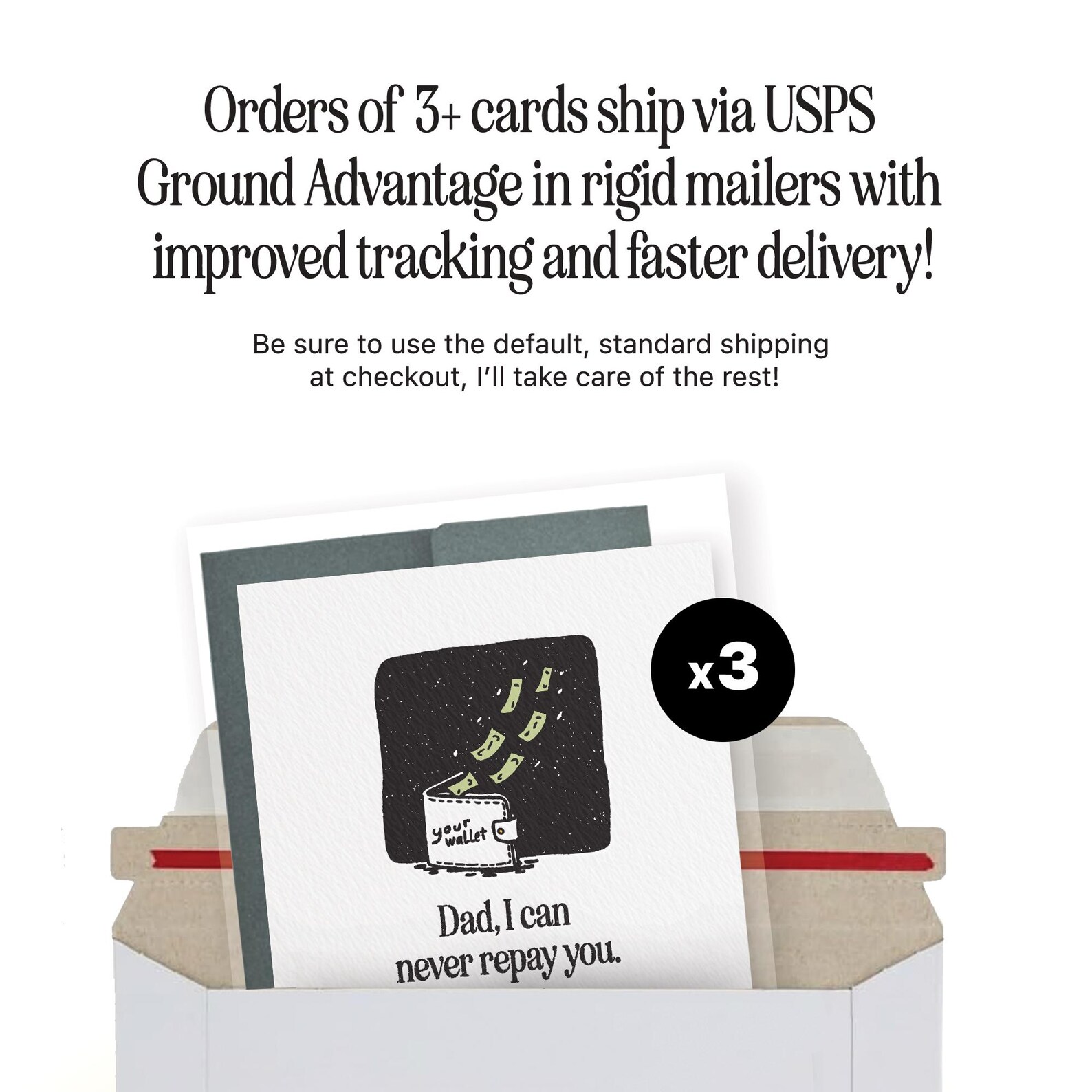 Witty Father's Day Card, Funny IOU Greeting for Parent on Father's Day ...