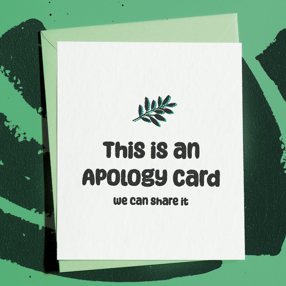 We Both Messed up Apology Card, Funny Mutual Apology Greeting, Snarky I ...