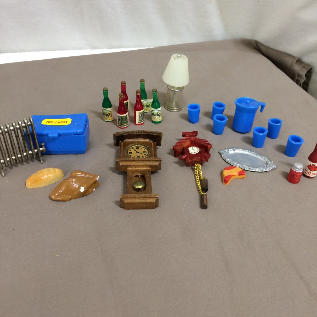 Vintage Assorted Dollhouse Accessories Lamp Wine Bottles - Etsy
