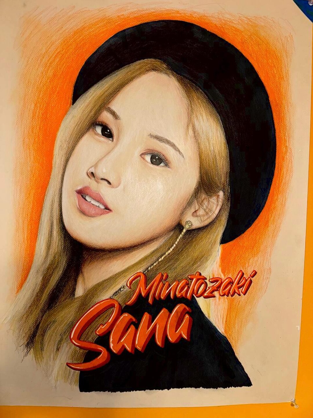 Twice (sana) Celebrate Era / Full Color Draw Portrait - Etsy