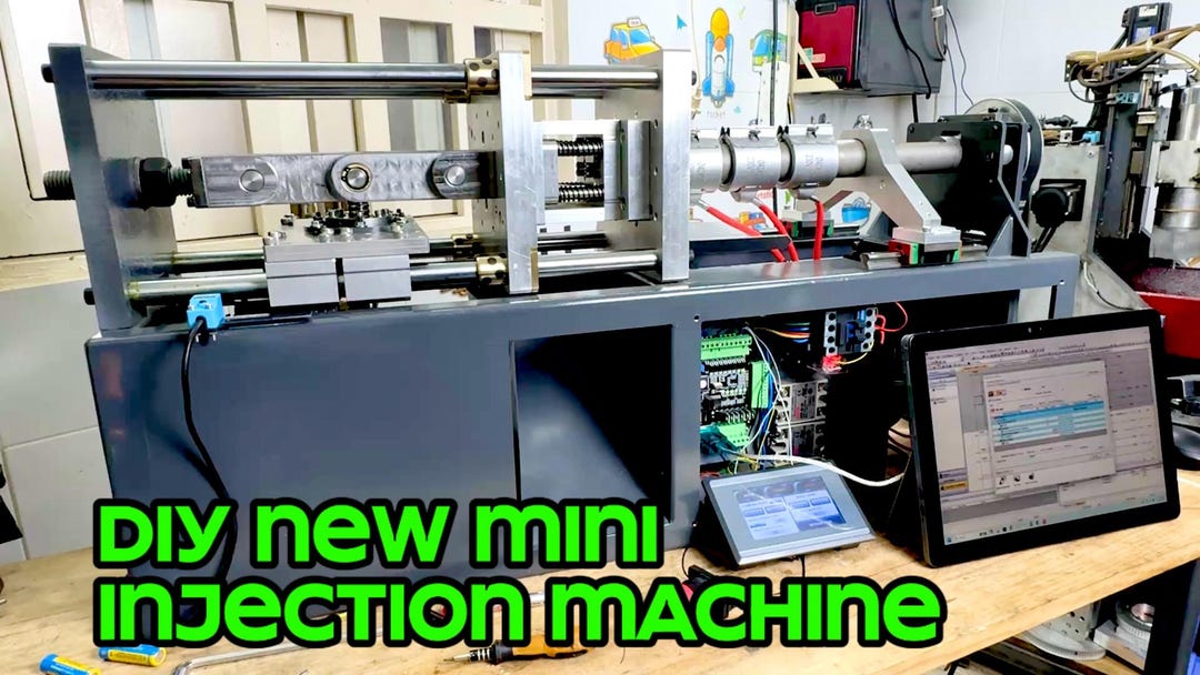 Mini Plastic Injection Molding Machine Toggle Clamping Digital Drawing ...