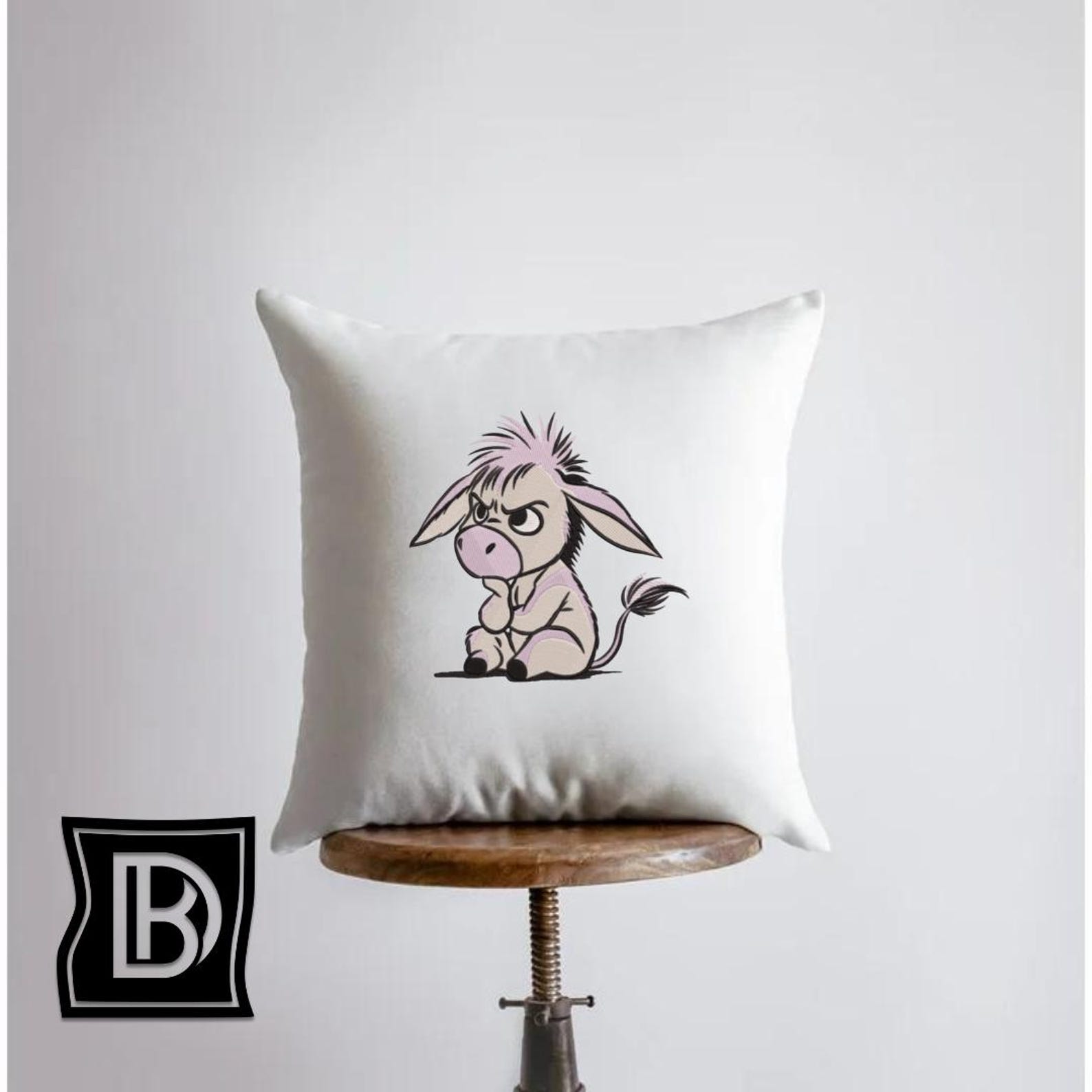 Grumpy Donkey Embroidery Design: Funny Farm Animal Pattern (digital ...