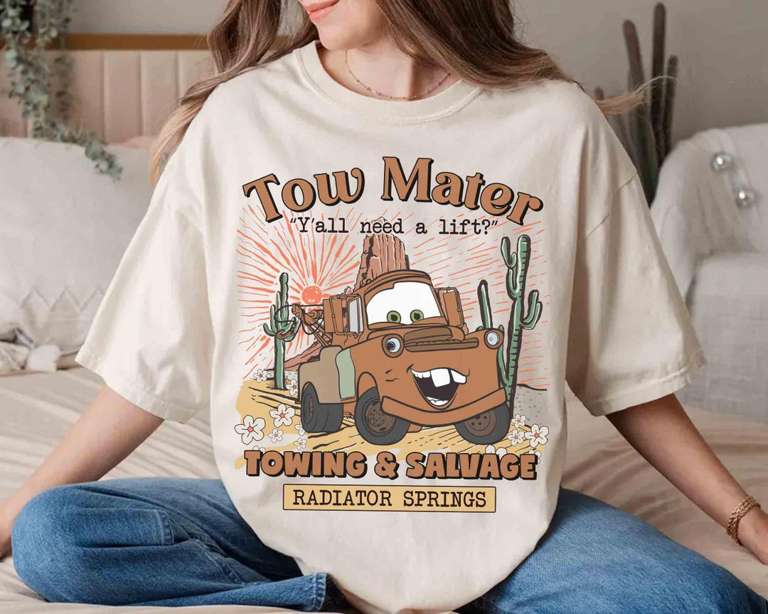 Disney Pixar Cars Tow Mater Shirt, Towing & Salvage Tee, Cars Movie ...