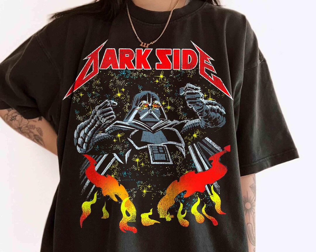 Retro Star Wars Darth Vader Heavy Metal Flames T-shirt, Vintage Star ...