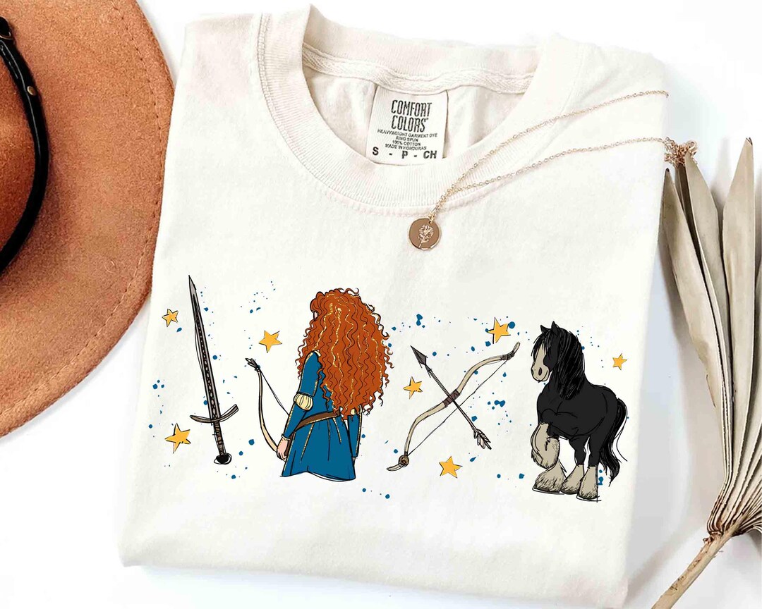 Watercolor Disney Brave Merida Princess Sketch T-shirt, Queen Elinor ...